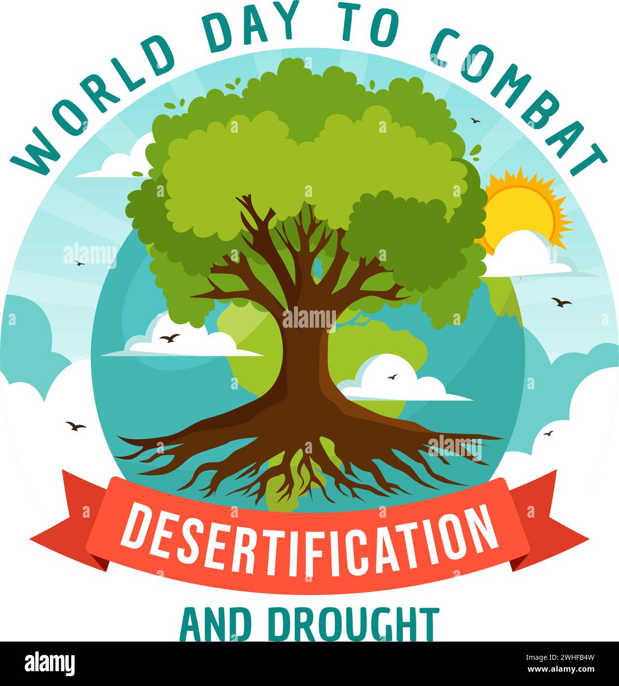 World Day to Combat Desertification and Drought Vector Illustration ...
