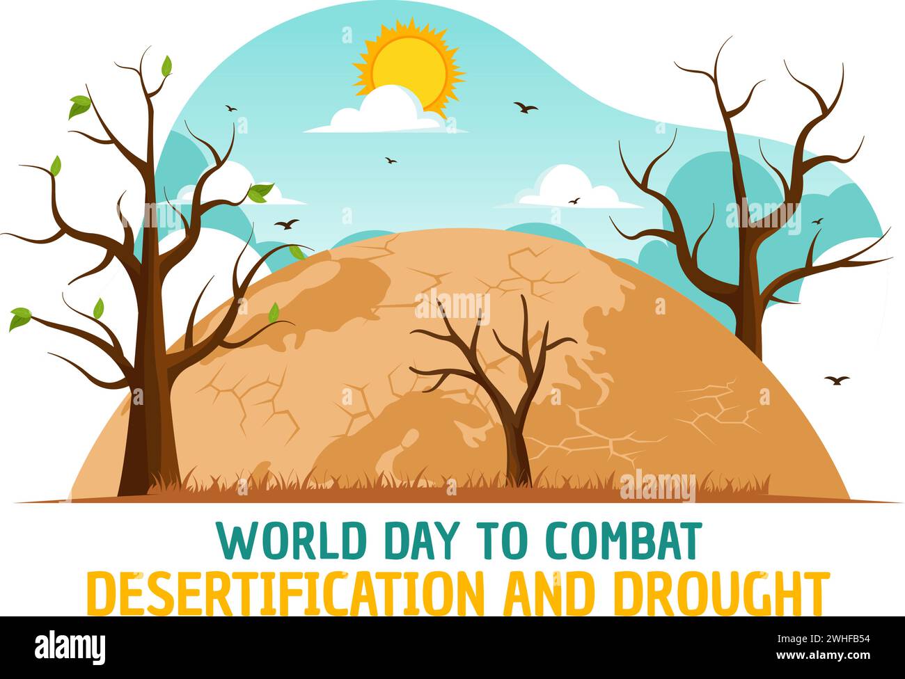 World Day to Combat Desertification and Drought Vector Illustration ...