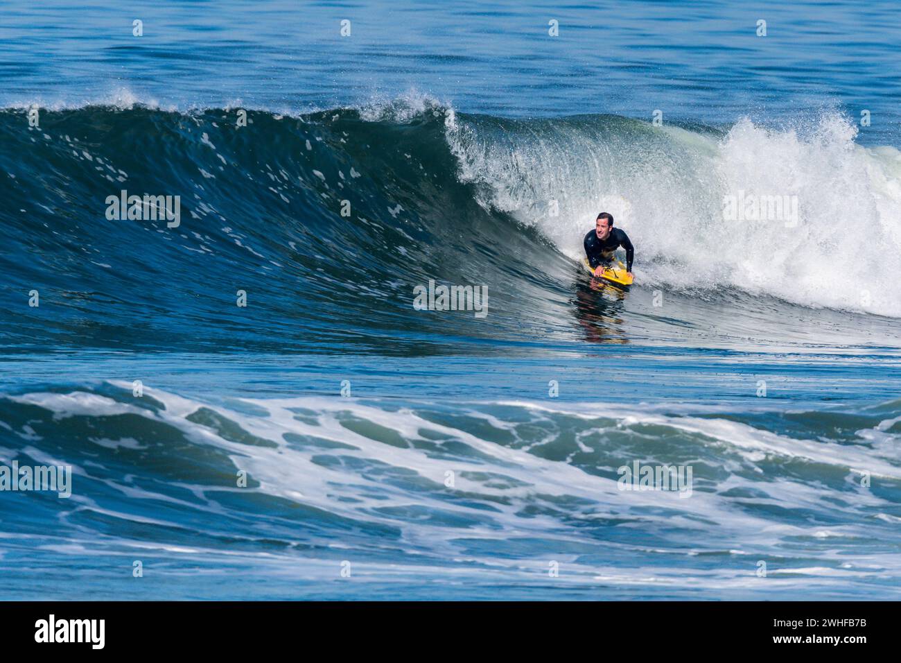 Bodyboarder in action Stock Photo - Alamy