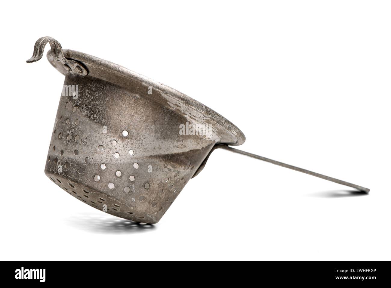 Old metal colander Stock Photo - Alamy