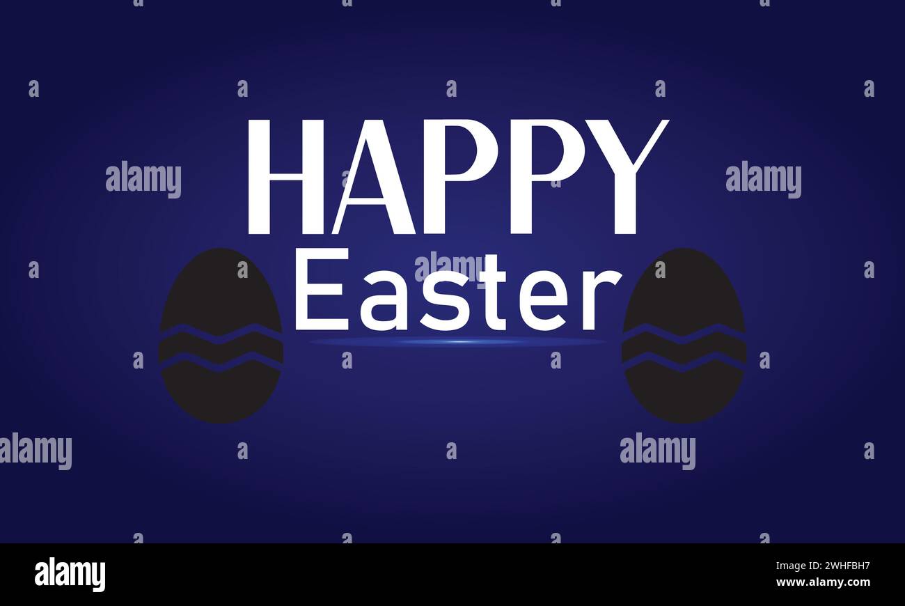 Happy Easter Beautiful Text Design And Gradient background Stock Vector ...