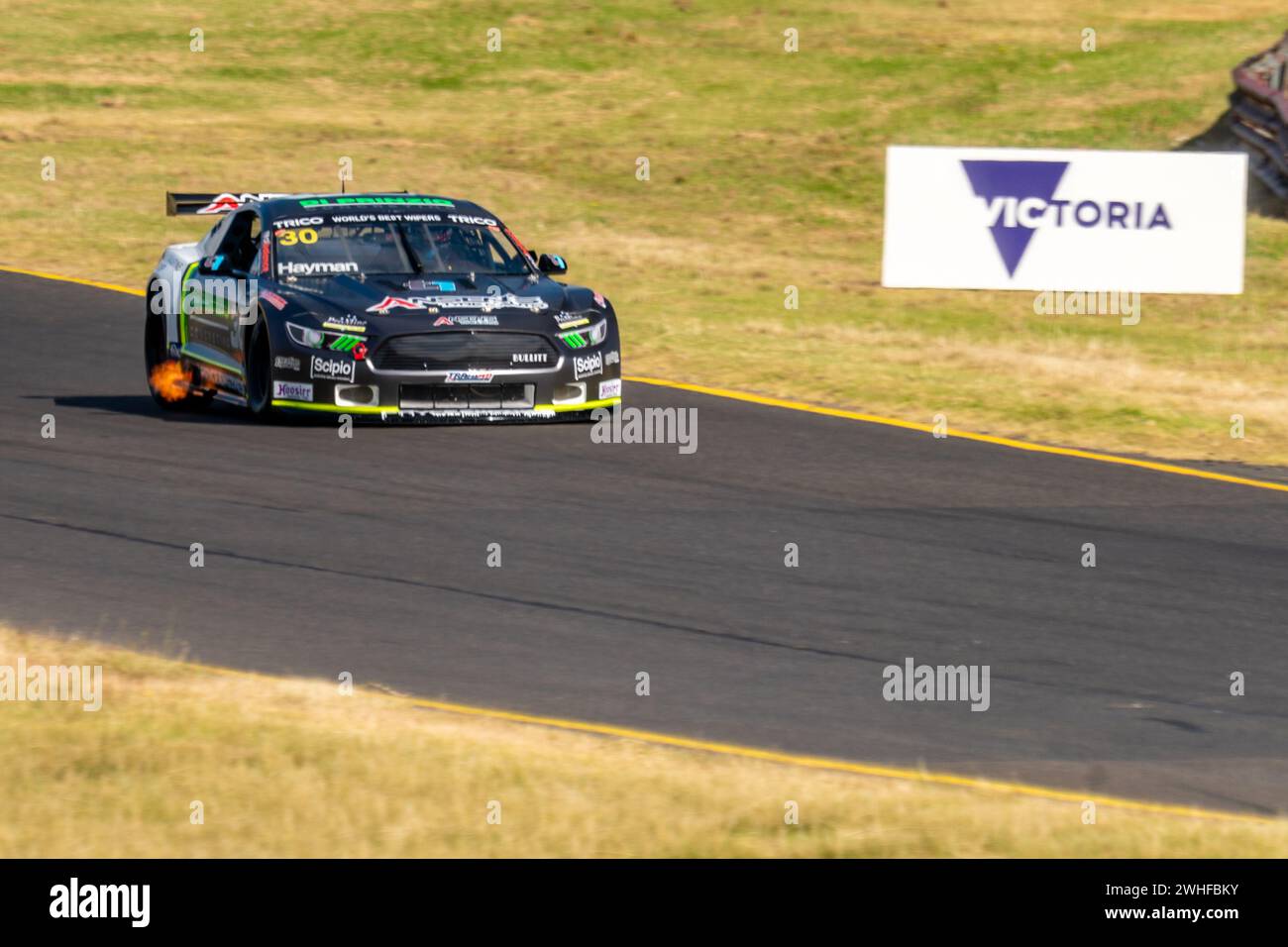 Sandown Park, Australia. 10 February, 2024. Tom Hayman (#30) shoots ...