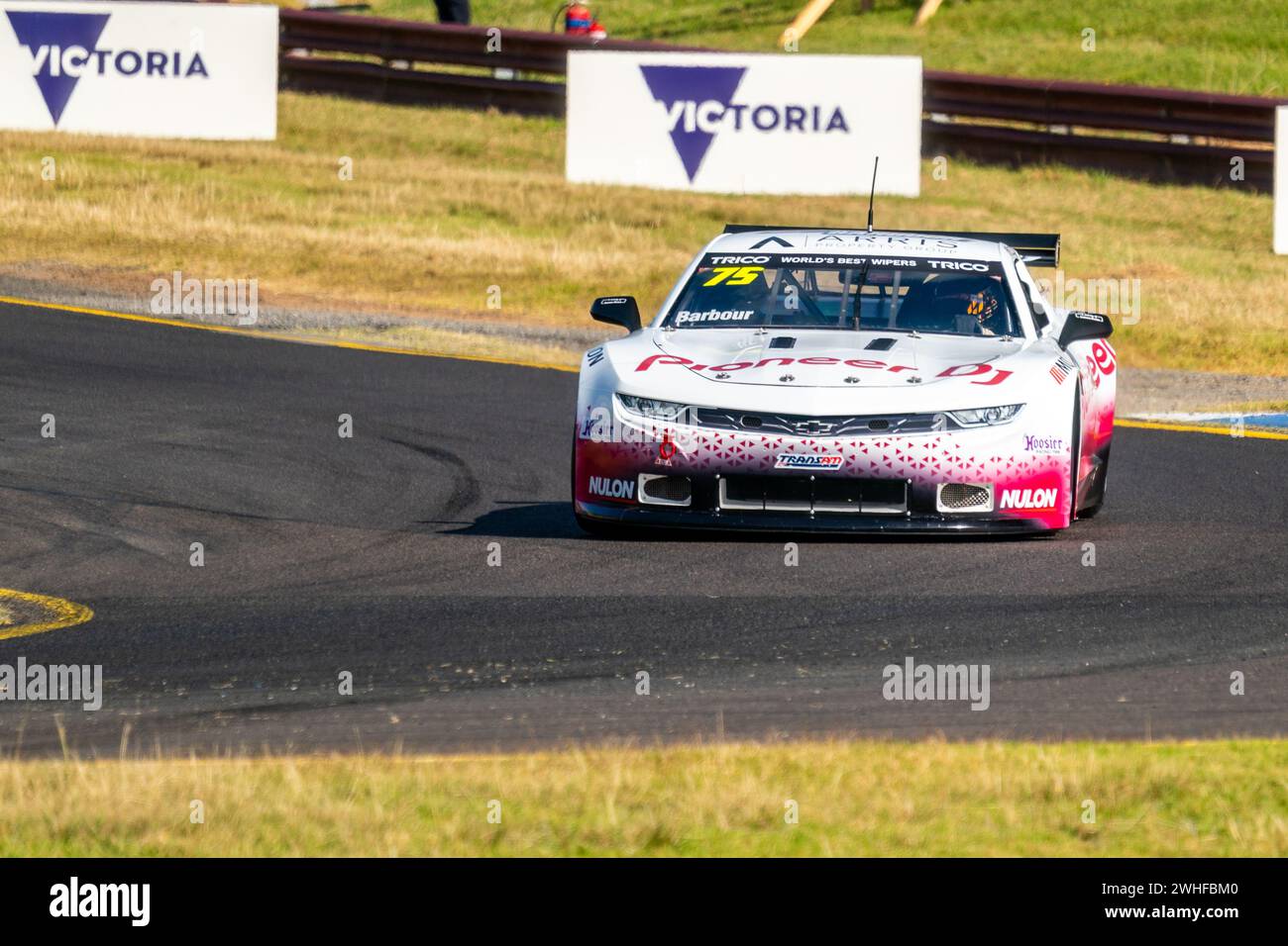Sandown Park, Australia. 10 February, 2024. Elliot Barbour (#75) turns ...