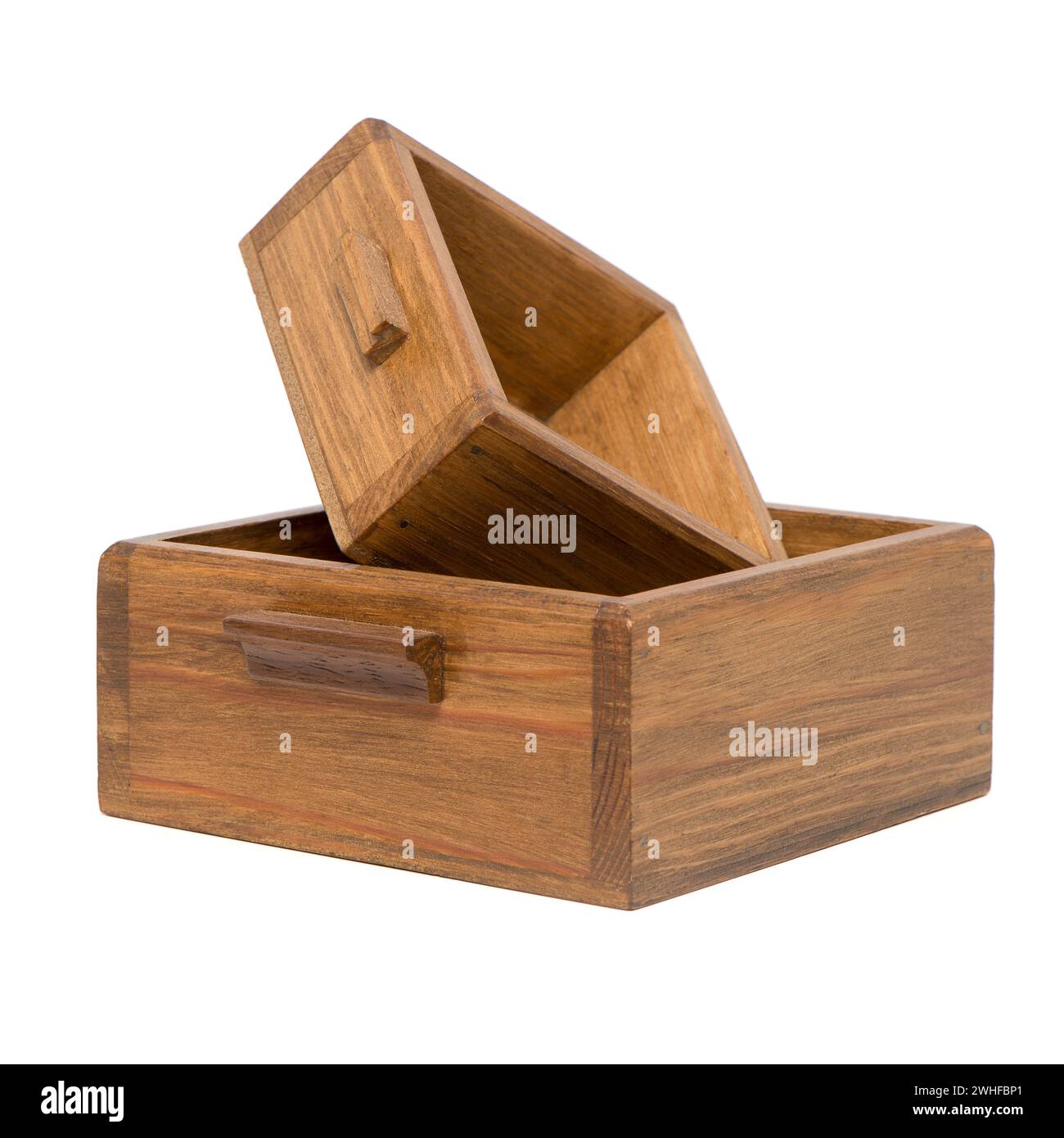 Two small wooden boxes Stock Photo - Alamy
