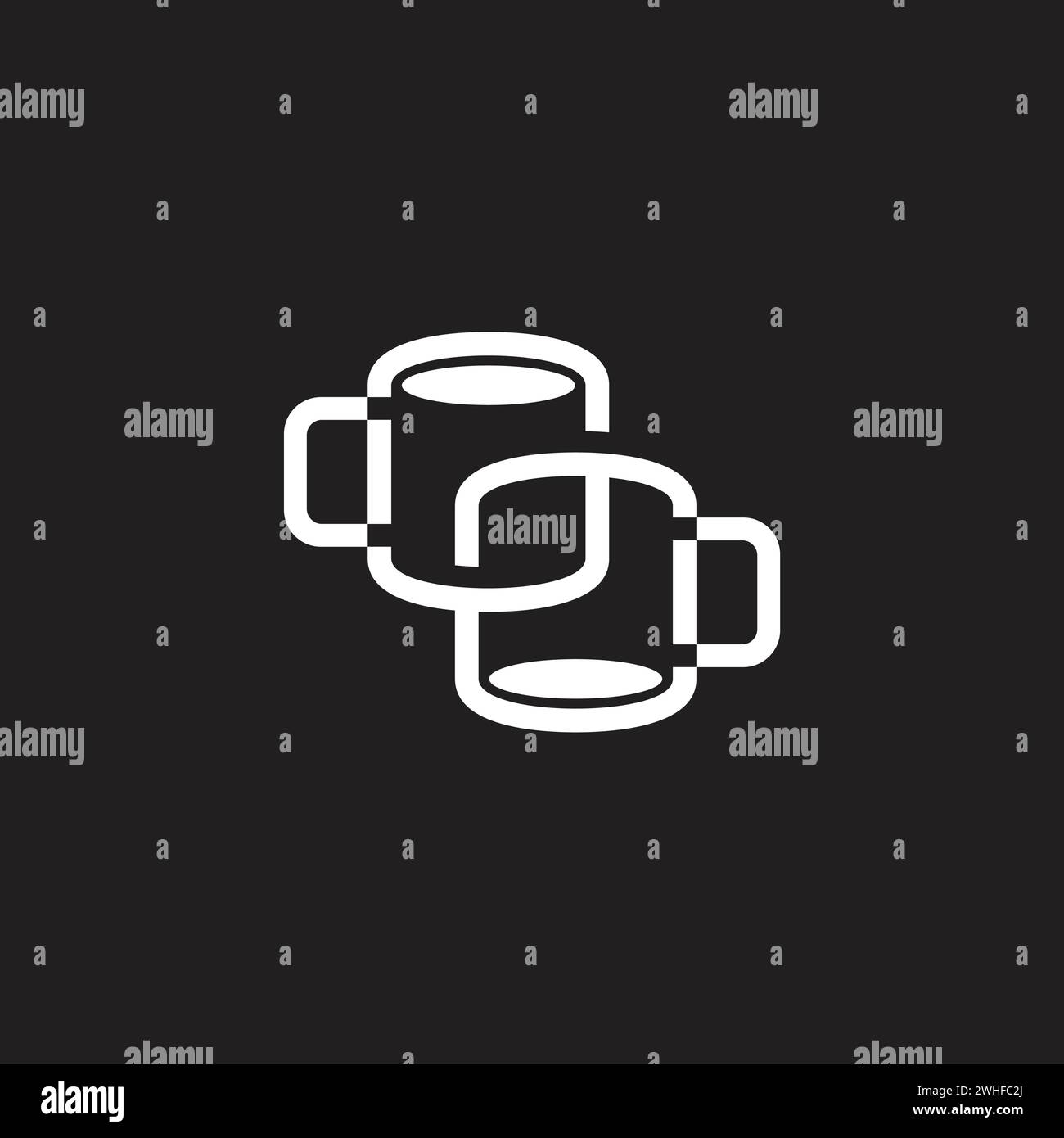 White cafe decoration minimal Stock Vector Images - Alamy