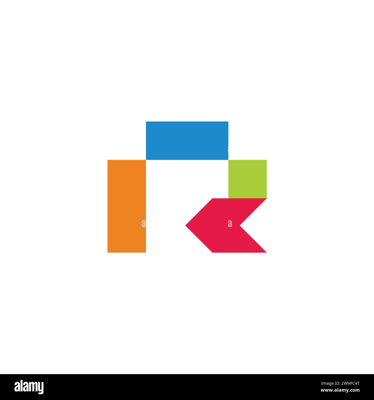 letter r colorful paper arrow simple logo vector Stock Vector Image ...