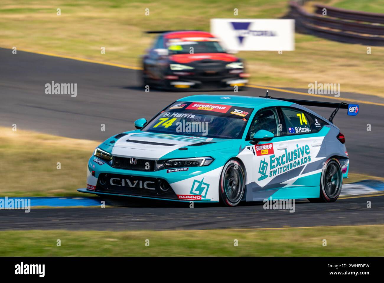 Sandown Park, Australia. 10 February, 2024. Brad Harris (#74) gets up ...