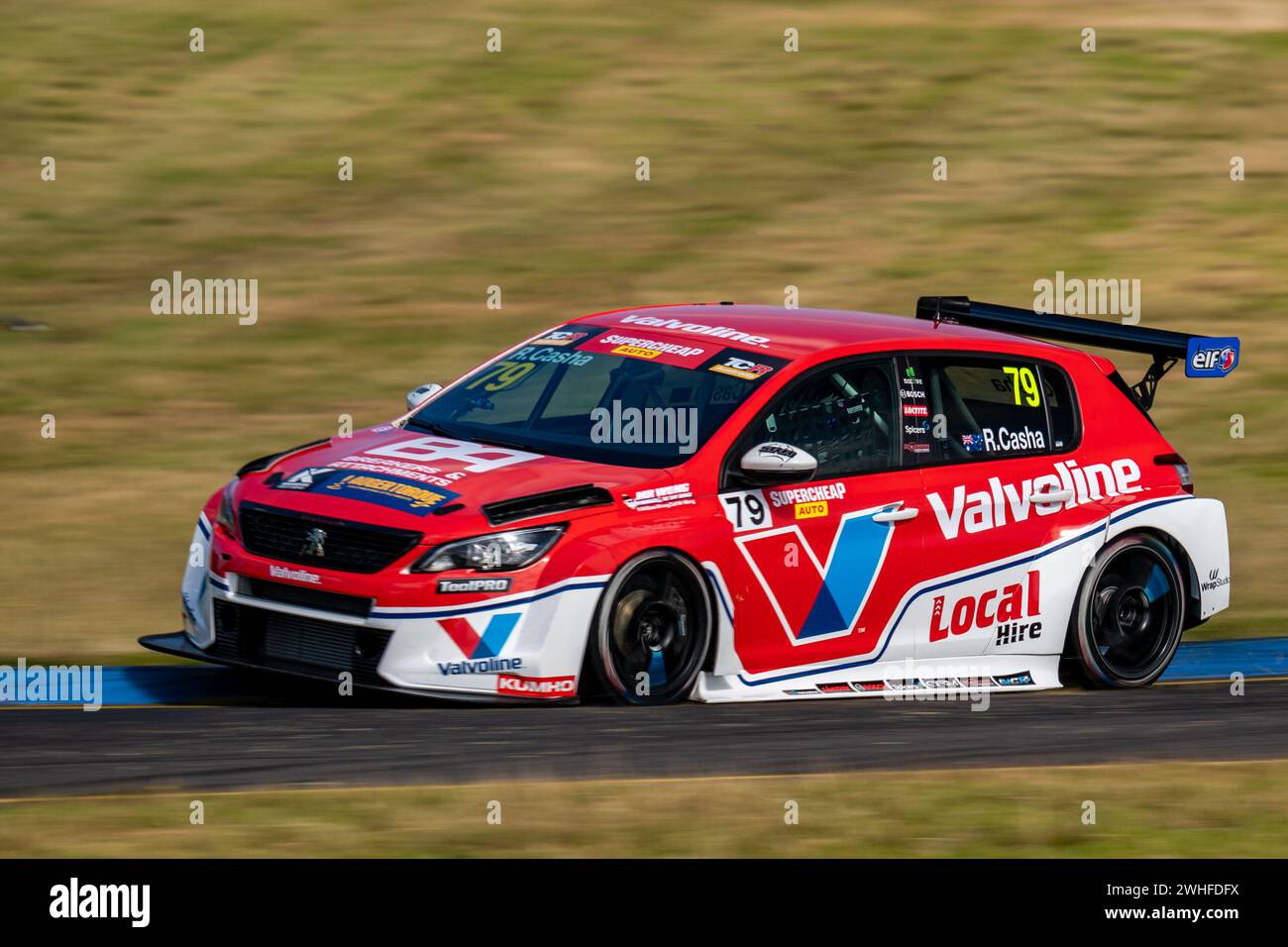 Sandown Park, Australia. 10 February, 2024. Ryan Casha (#79) gets up on ...
