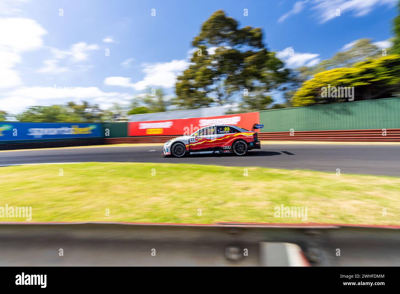 Sandown Park, Australia. 10 February, 2024. Iain McDougall (#22) turns ...