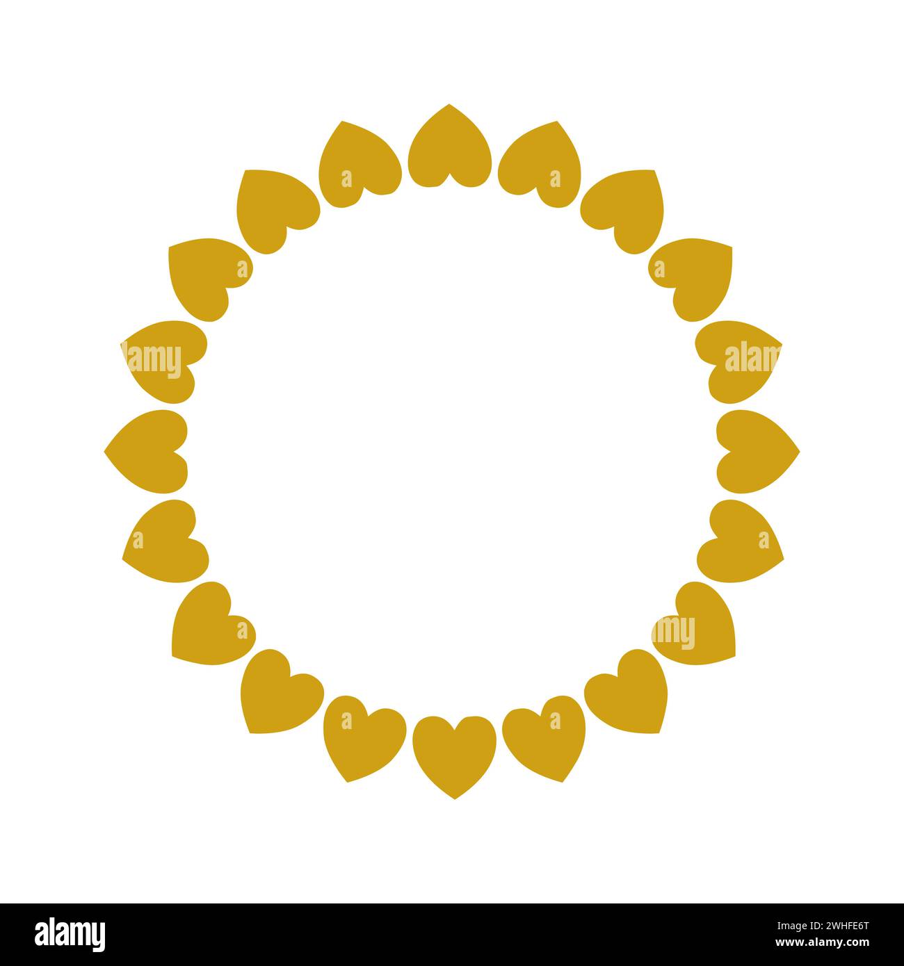 Cute Golden Heart Circle Frame Stock Vector Image & Art - Alamy