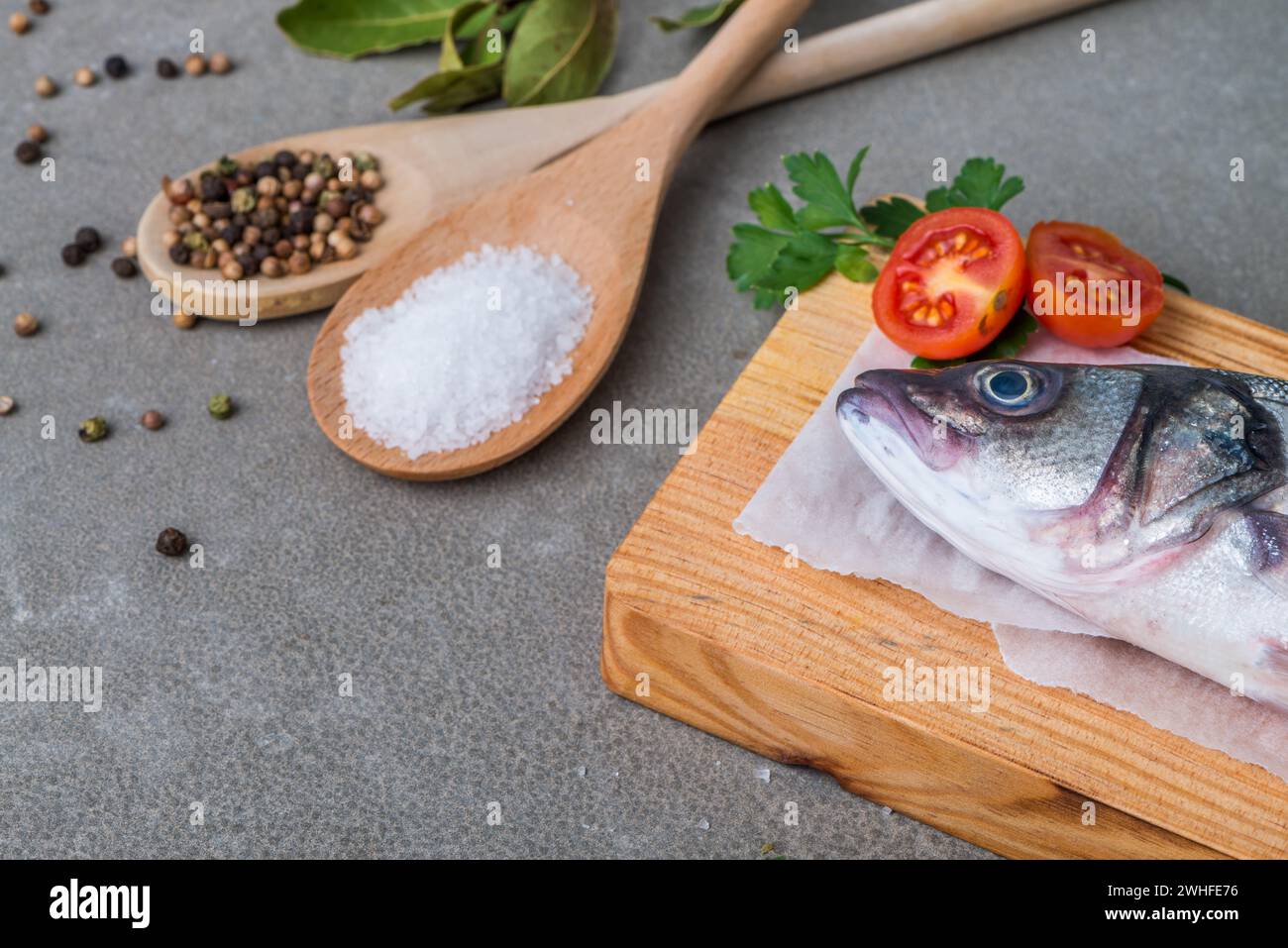 Fresh fish sea bass Stock Photo - Alamy