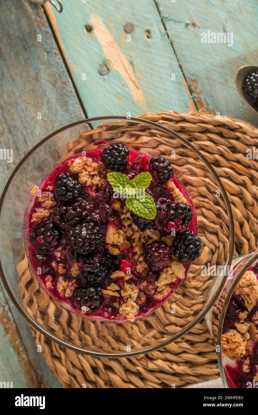 Fresh blackberry yogurt hi-res stock photography and images - Alamy