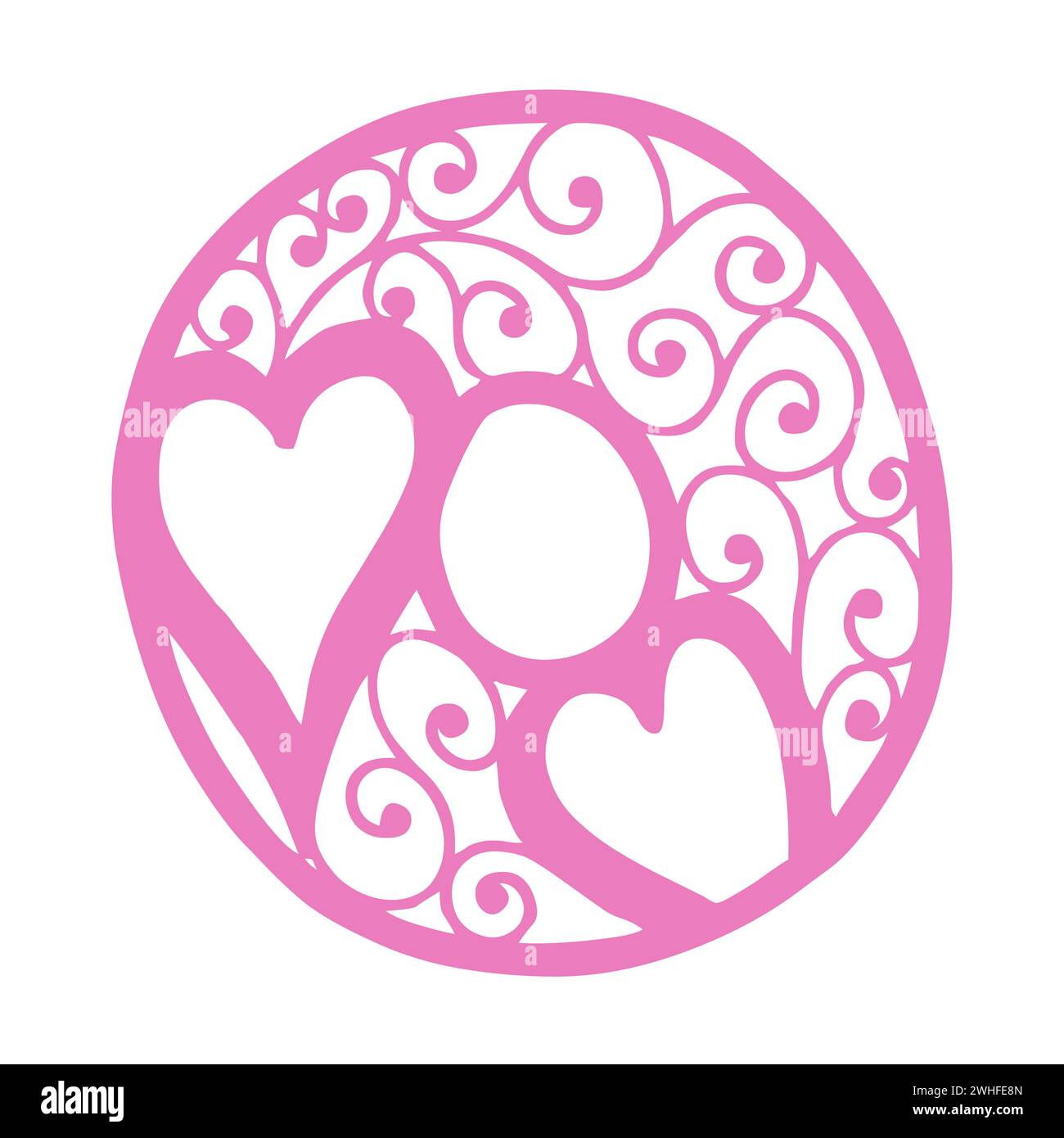 Heart doodle border hi-res stock photography and images - Alamy