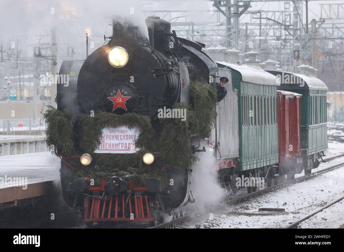 Saint Petersburg, Russia. 07th Feb, 2024. Lo?omotive seen during a ...