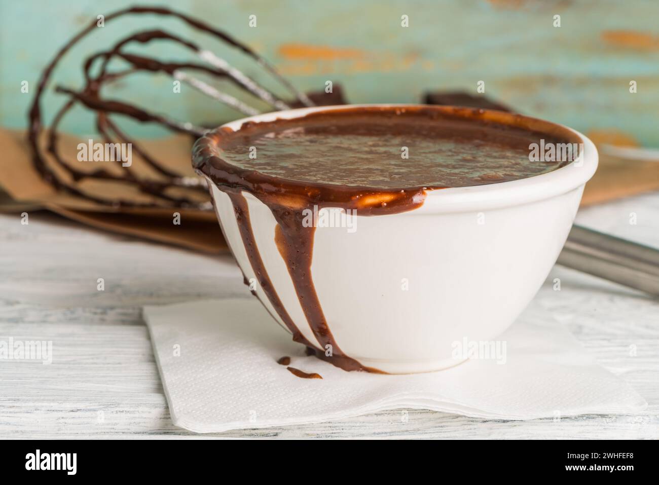 Chocolate mouuse and egg beater Stock Photo - Alamy