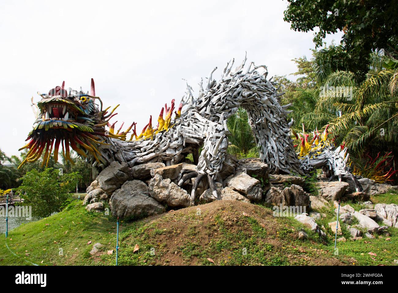 Art sculpture carving wooden chinese ancient dragon and wood antique ...