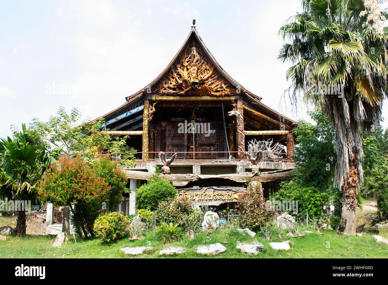 Ordination hall or antique ubosot for thai traveler people travel visit ...