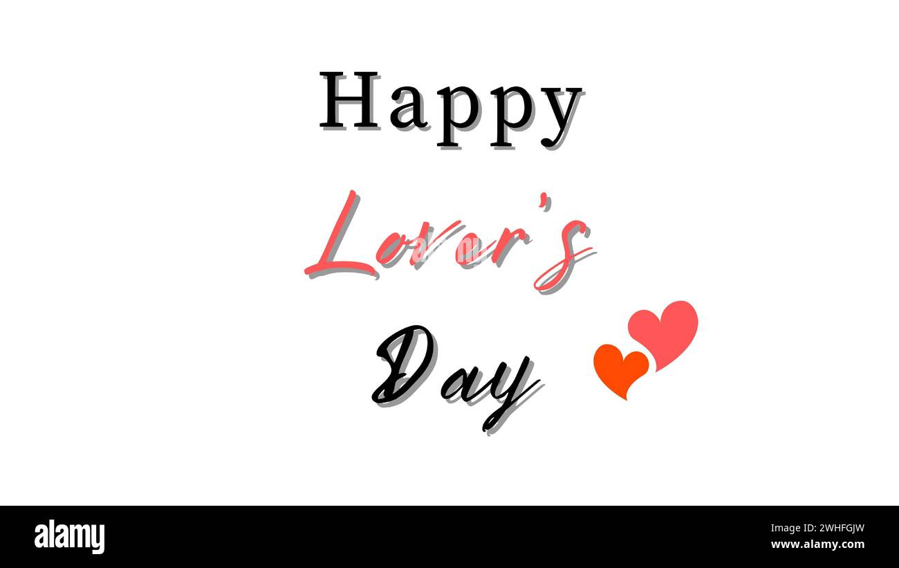 Happy lover's day typography love quote on white background for love ...