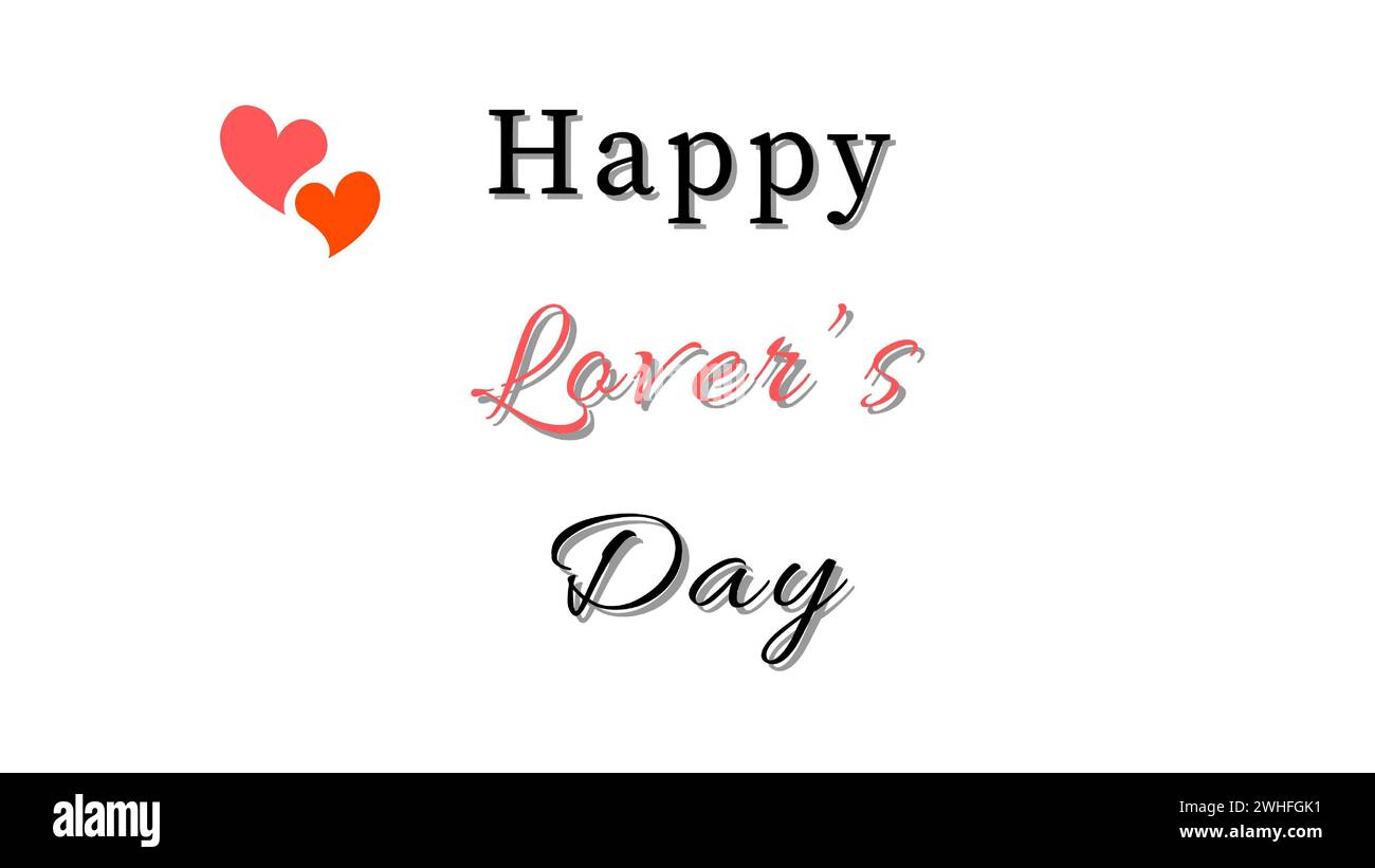 Happy Lovers Day Typography Love Quote On White Background For Love