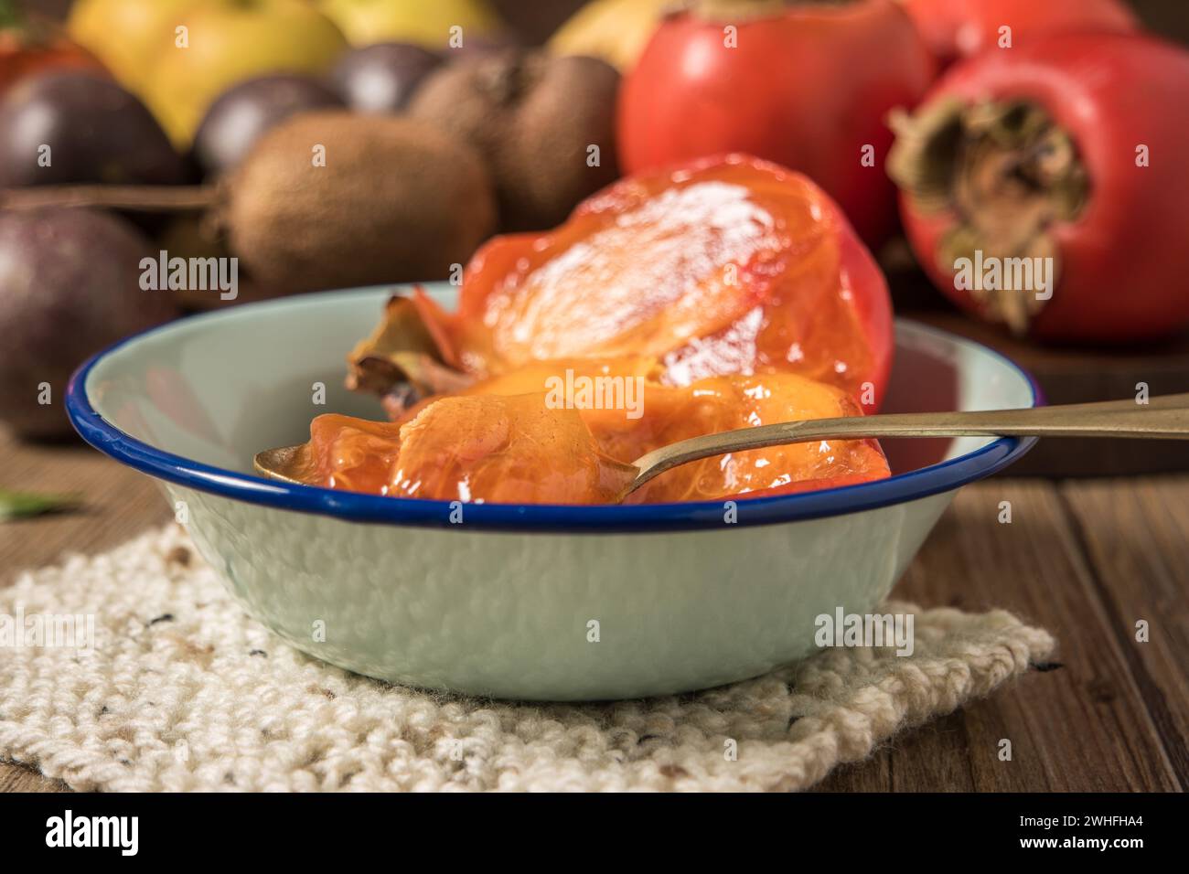 Persimmon japanese market hi-res stock photography and images - Alamy