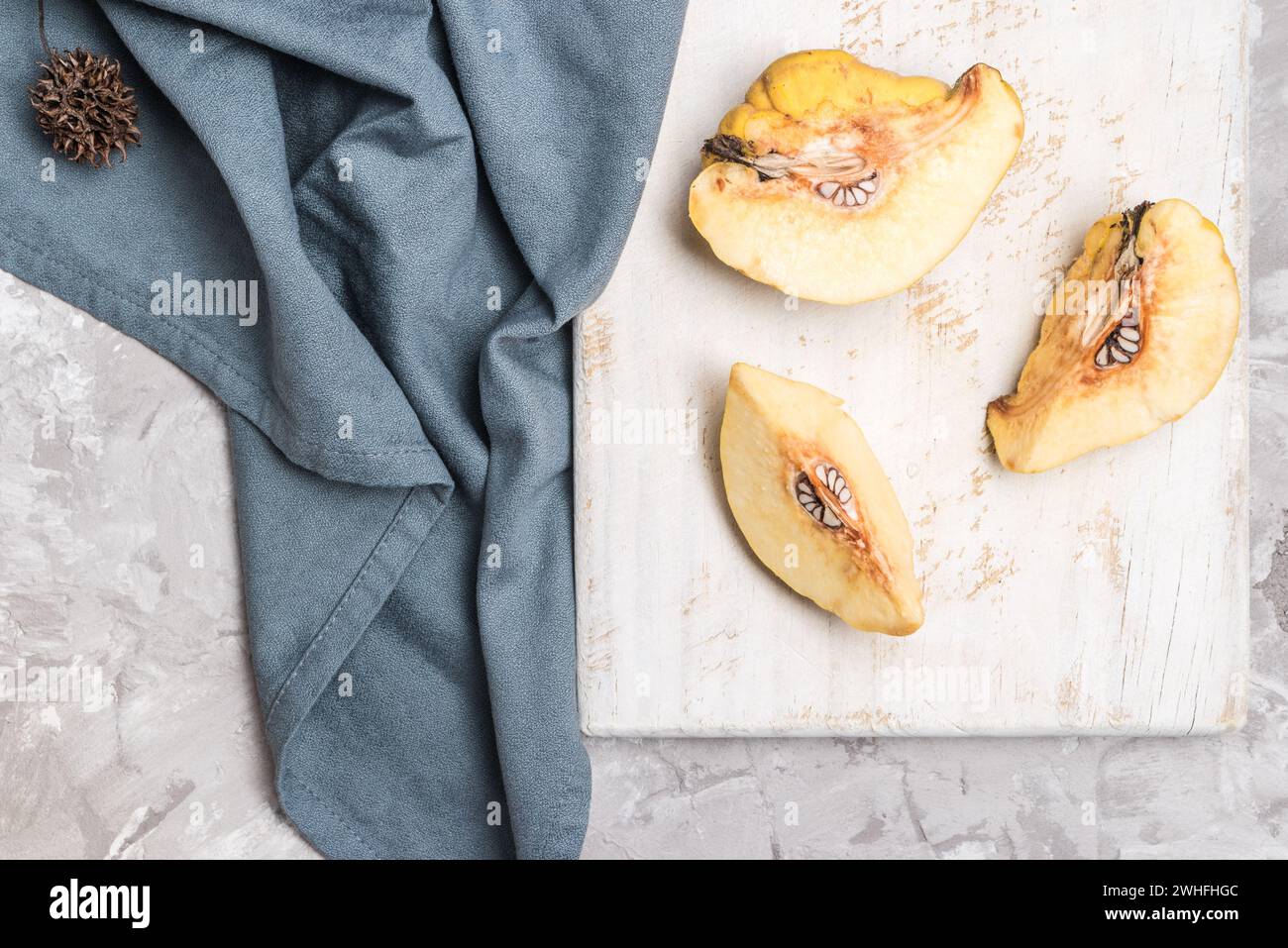 Quince fruit parts Stock Photo - Alamy