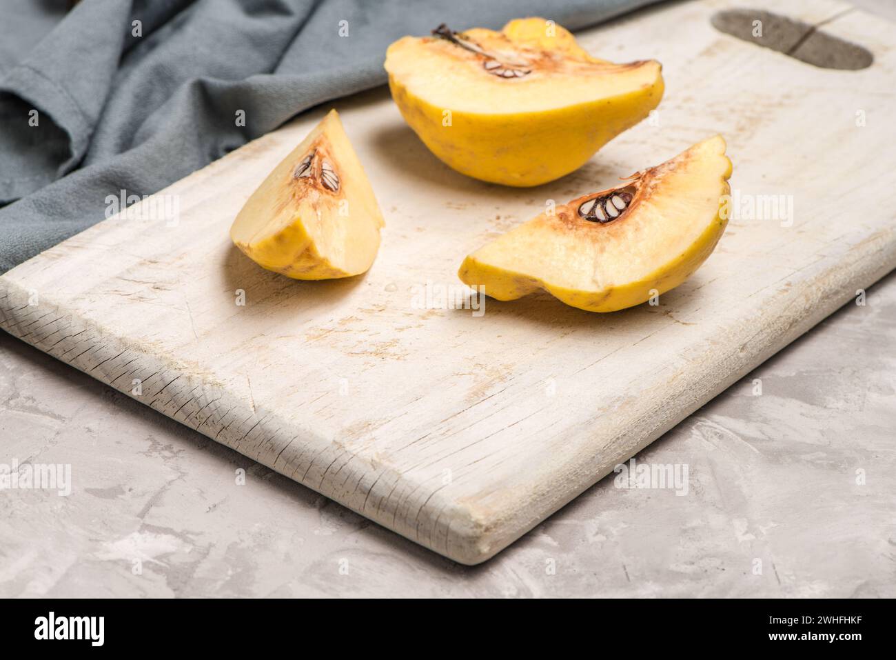 Quince fruit parts Stock Photo - Alamy