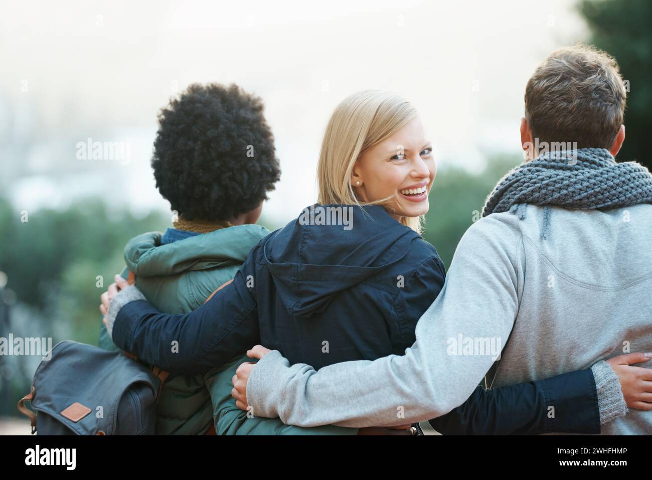 College students hugging on campus hi-res stock photography and images ...