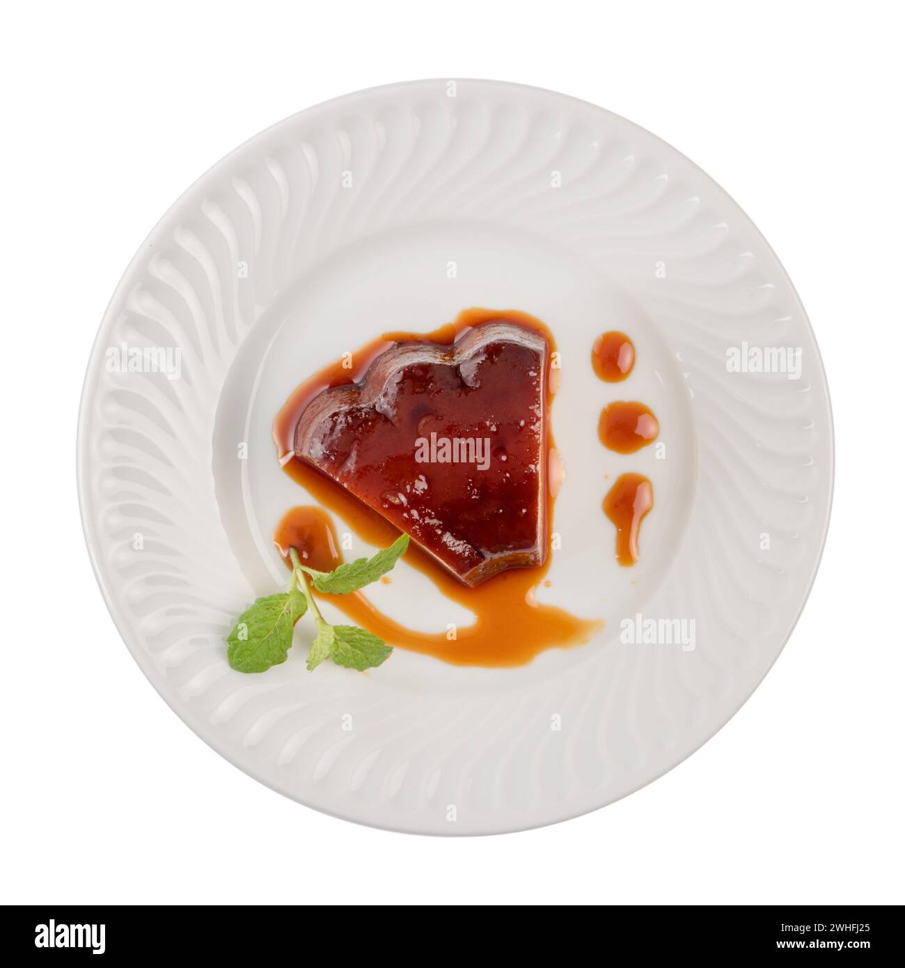 Homemade Pudding slice on a plate Stock Photo - Alamy