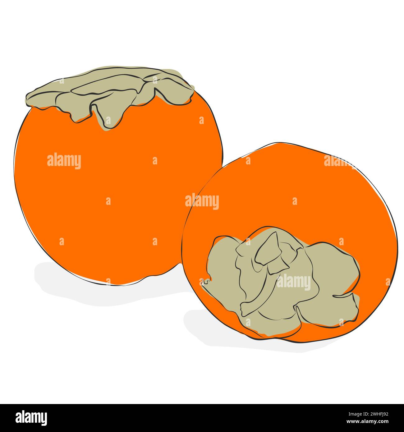 Autumn persimmon fruit Cut Out Stock Images & Pictures - Alamy