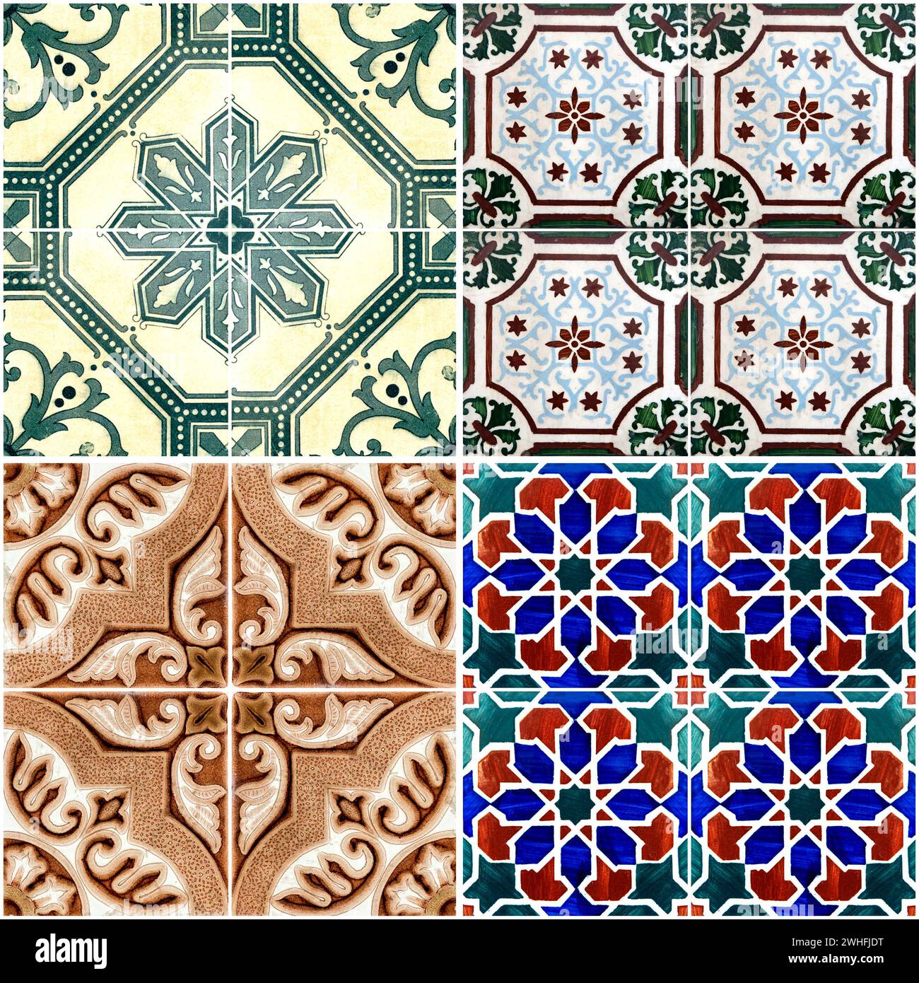 Vintage ceramic tiles Stock Photo - Alamy