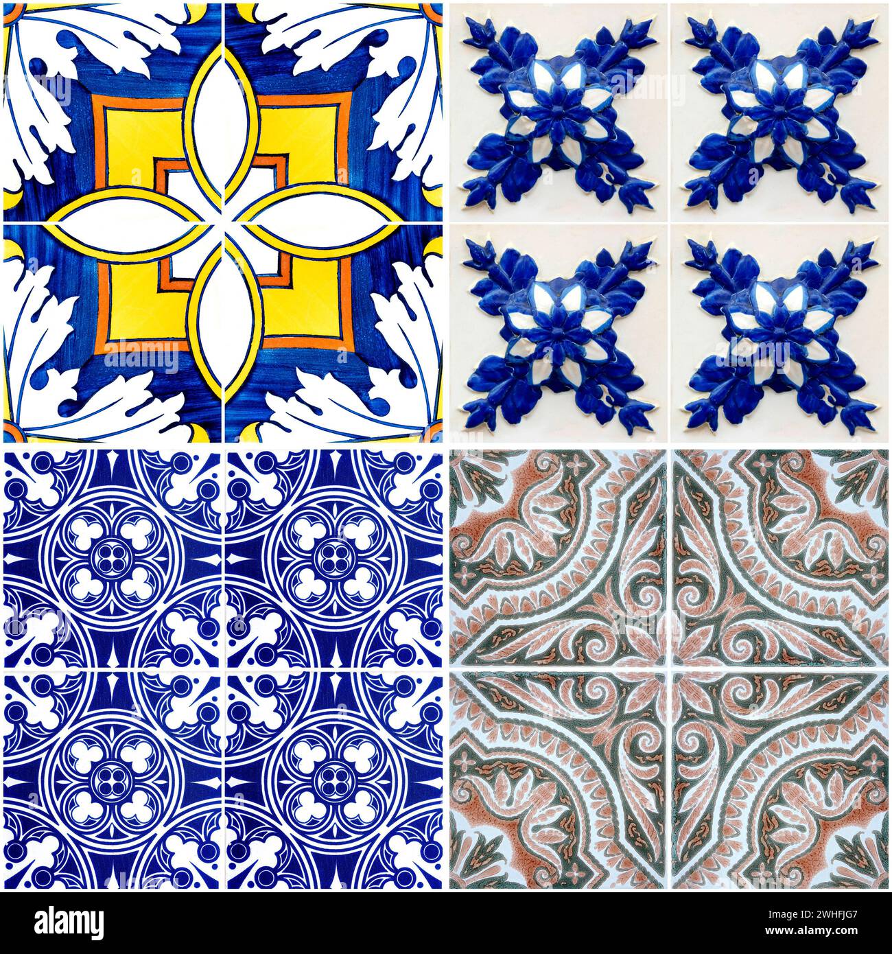 Vintage ceramic tiles Stock Photo - Alamy