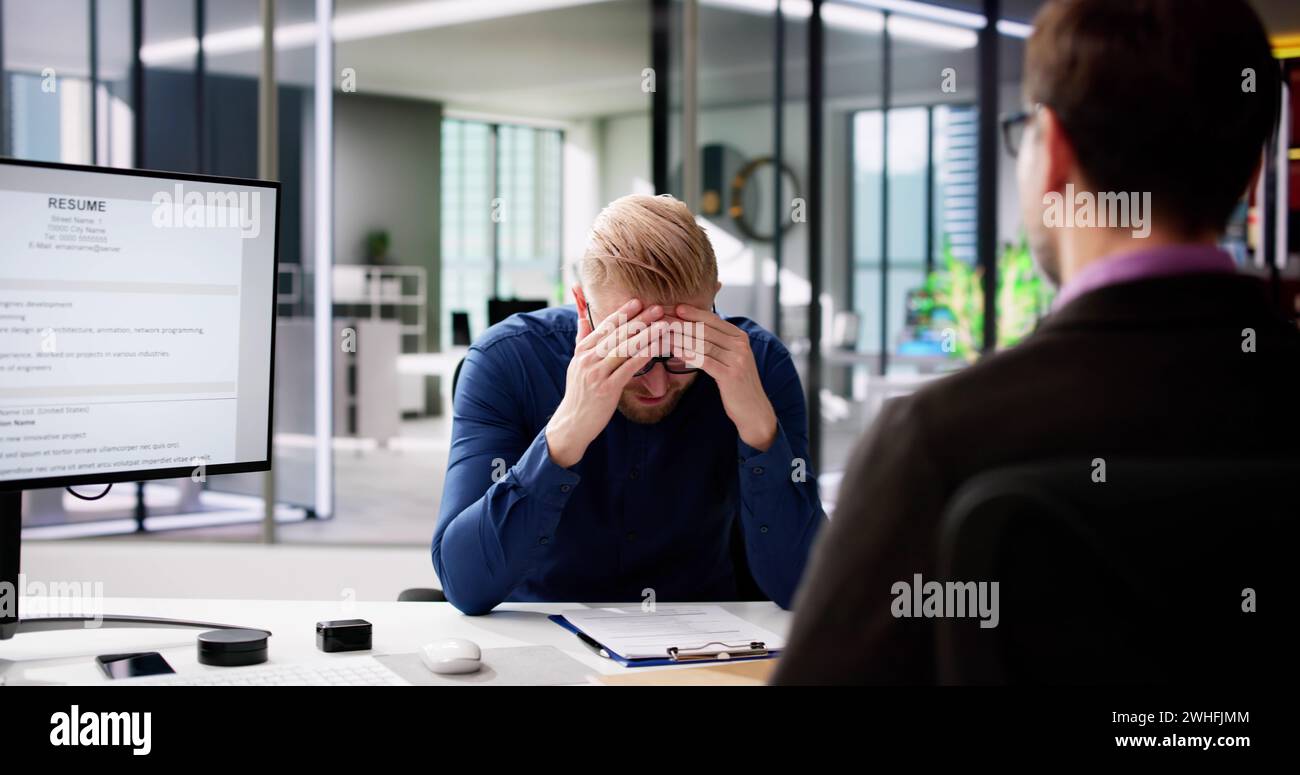 Disciplinary Meeting Or Interview Fail In Office Stock Photo - Alamy