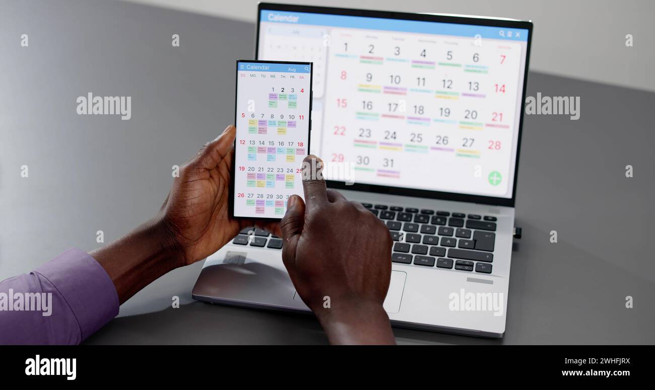 Appointment Schedule Planner And Date Calendar On Laptop And Phone ...
