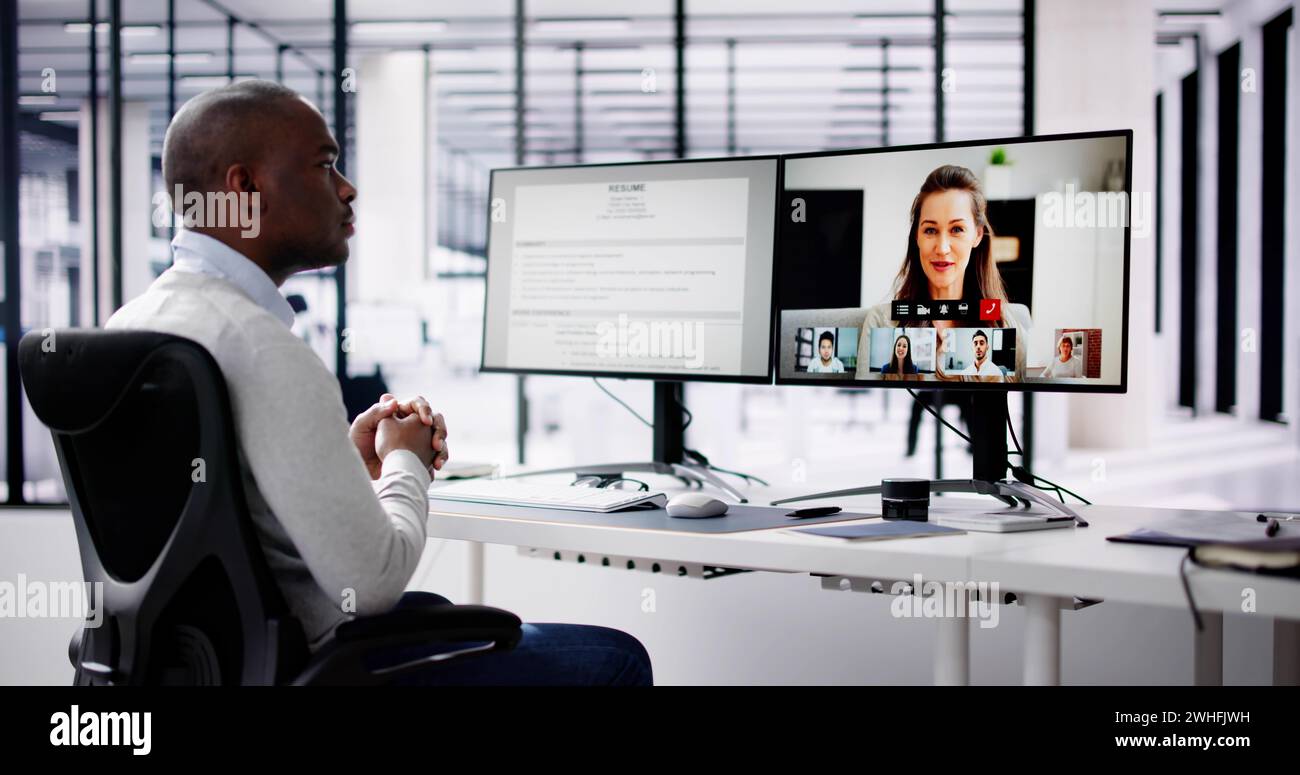 Online Video Conference Job Interview Meeting Call Stock Photo - Alamy