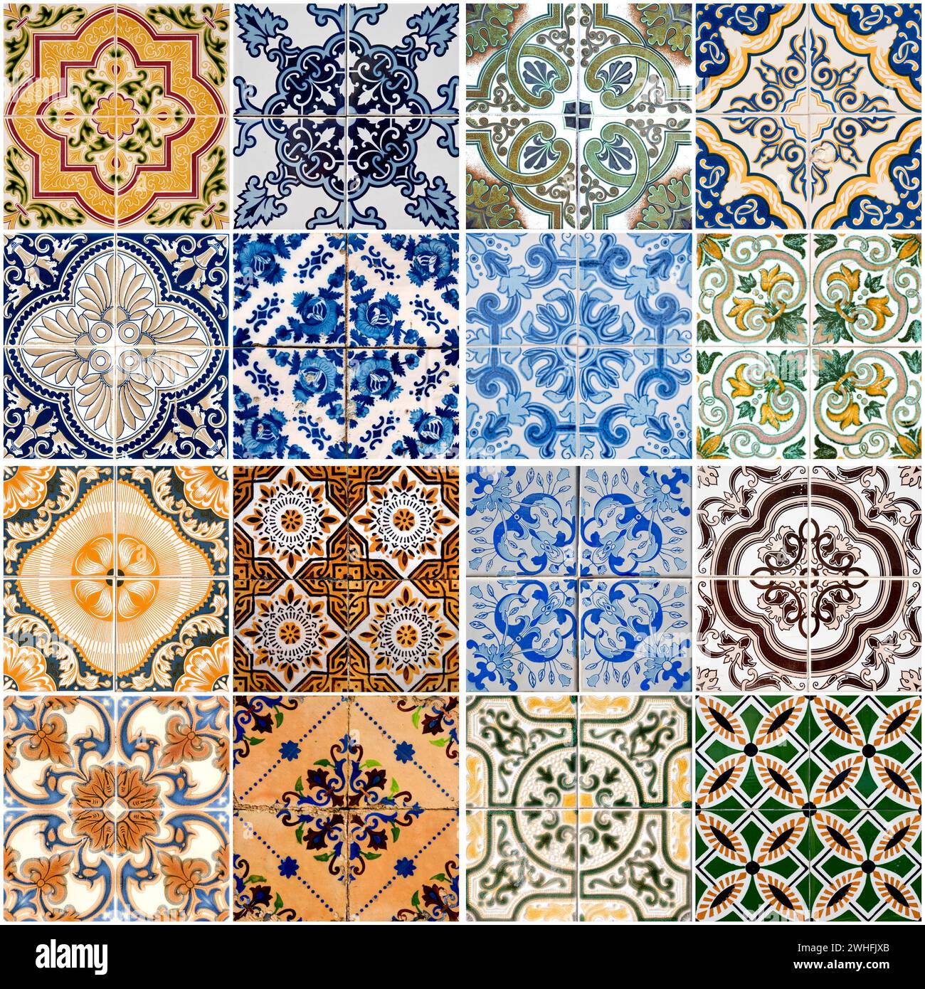Vintage ceramic tiles Stock Photo - Alamy