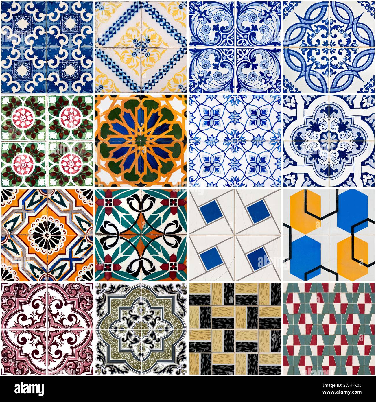 Vintage ceramic tiles Stock Photo - Alamy