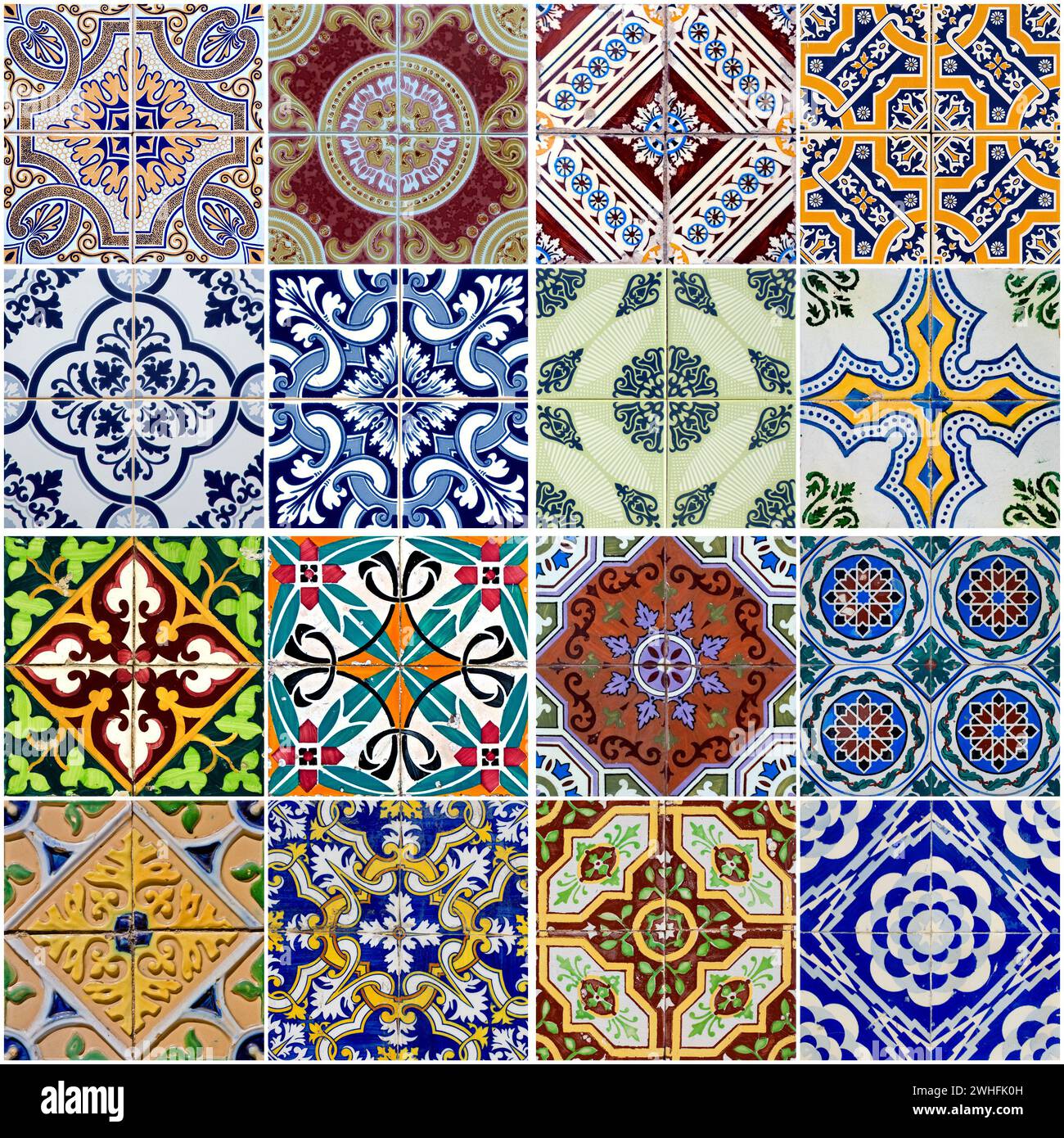 Vintage ceramic tiles Stock Photo - Alamy