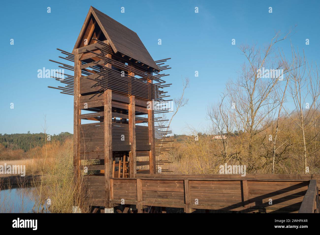 Bird observation tower Stock Photo - Alamy