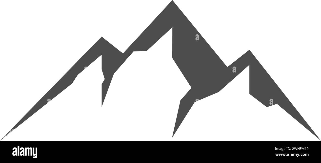 mountain and range icons in black Stock Vector Image & Art - Alamy