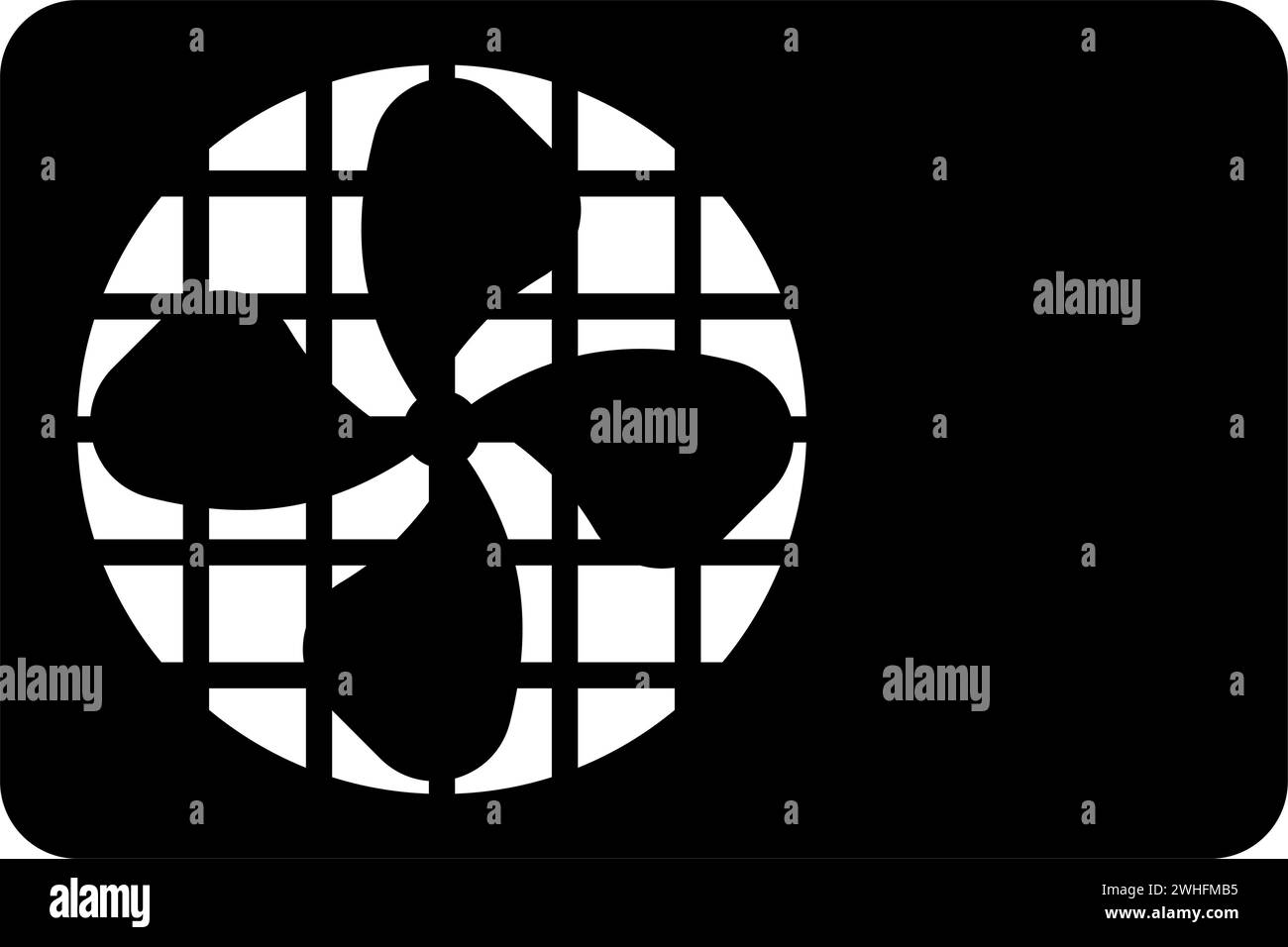 Air conditioner fan equipment system icon black color vector ...