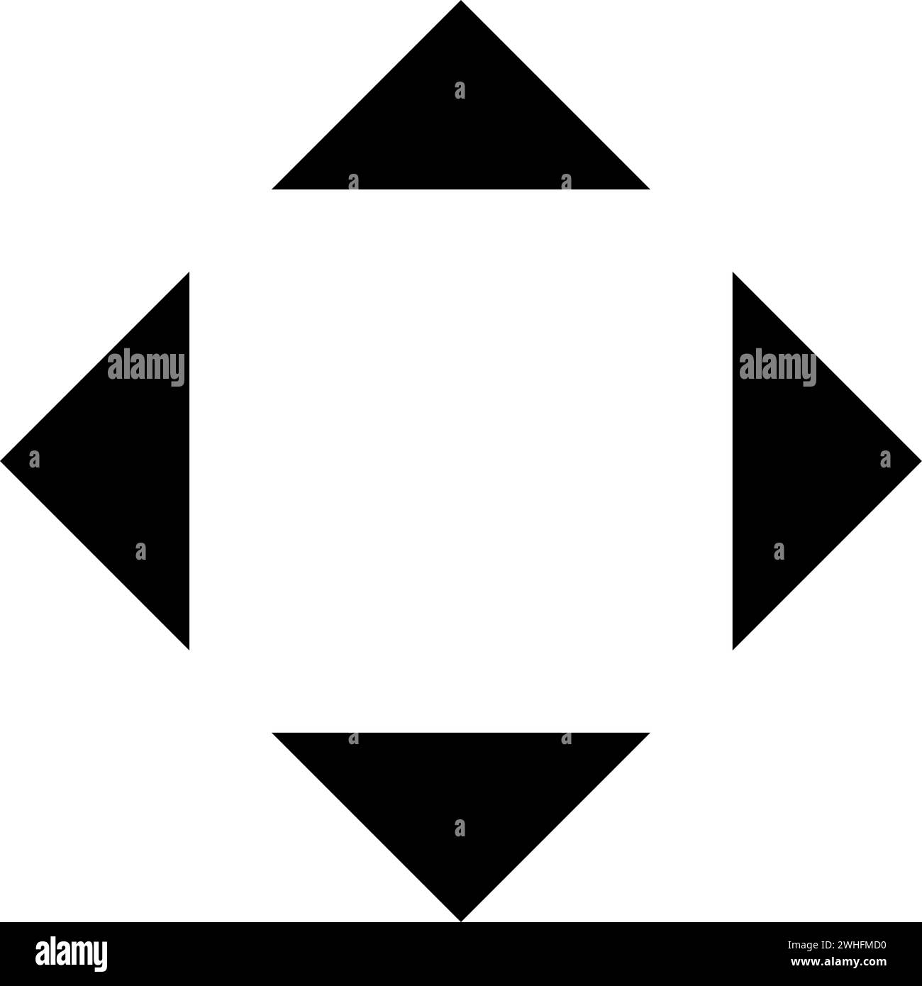 Four arrows pointing from the center symbol location icon black color ...