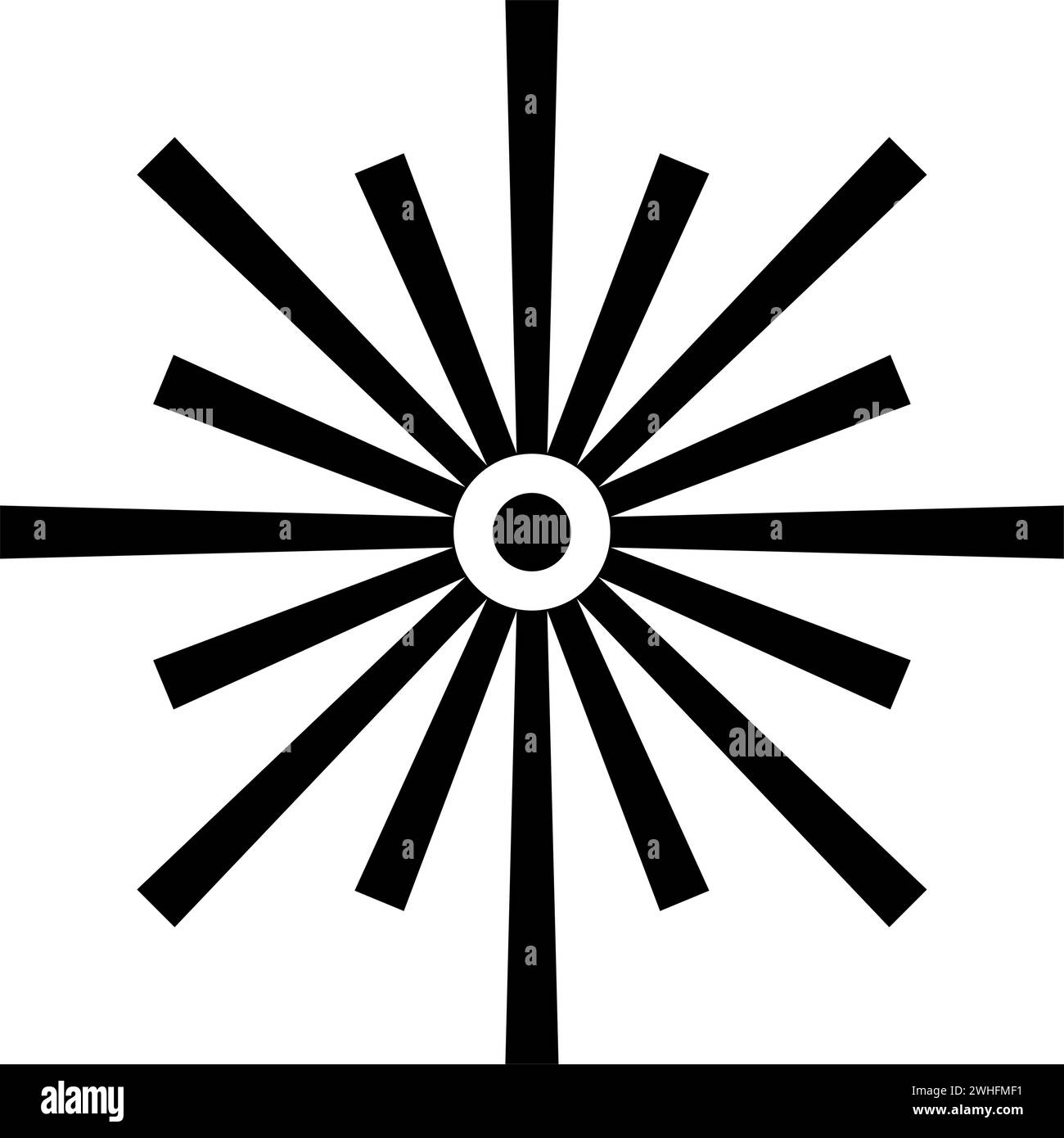 Laser optic beam flash sparks linear icon black color vector ...