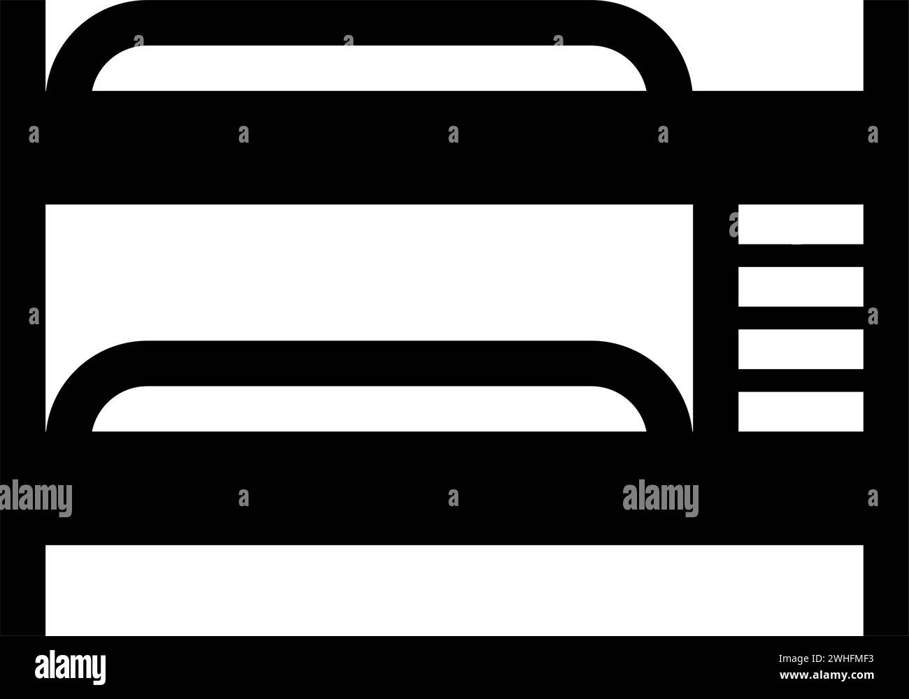 Double tier bunk bed icon black color vector illustration image flat ...
