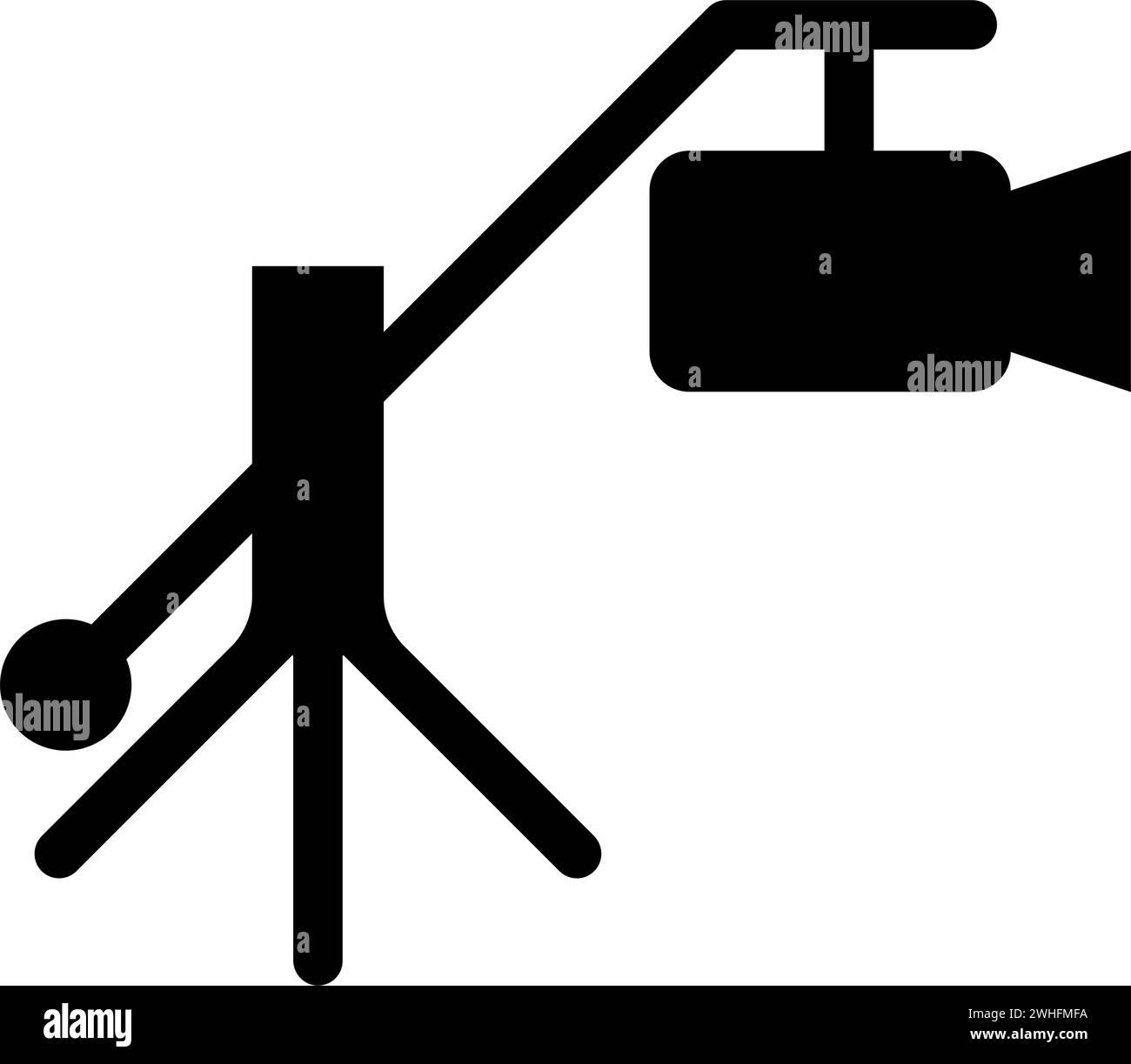 Camera crane video movie dv camcorder television icon black color vector illustration image flat ...