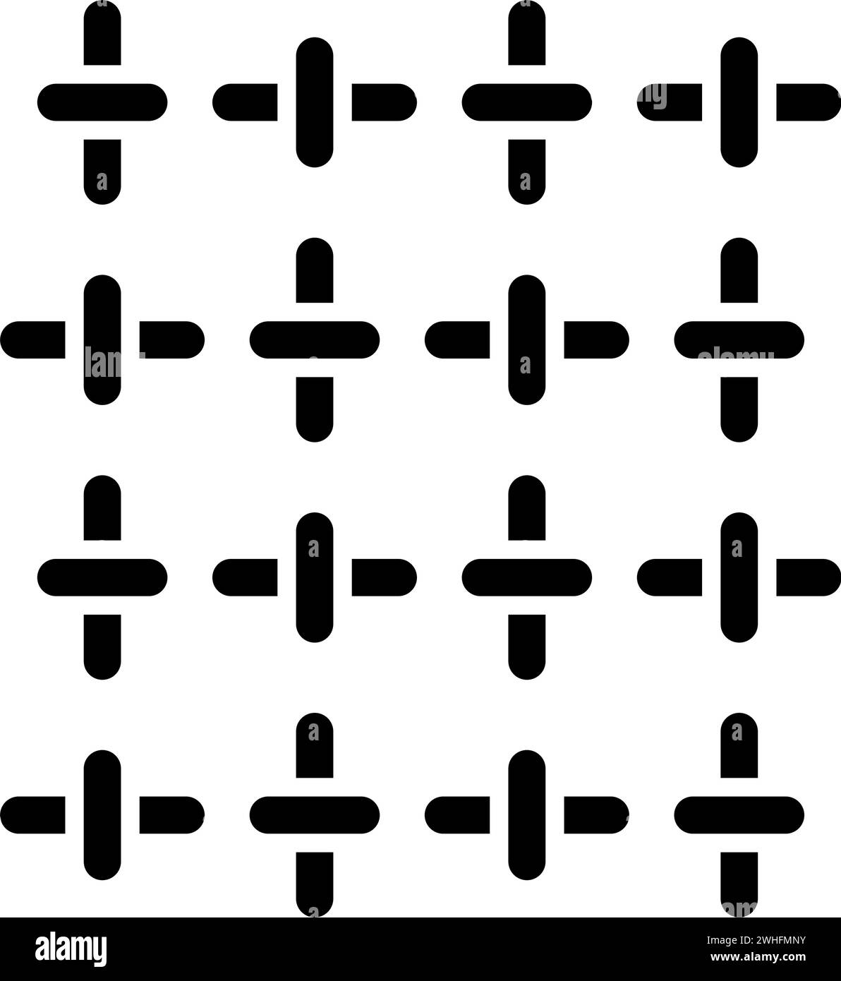 Textile fabric linen texture weaved icon black color vector ...