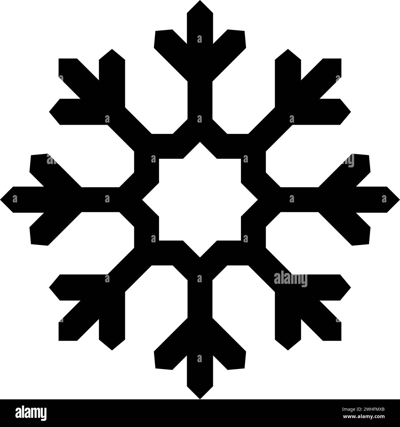 Snowflake icon black color vector illustration image flat style simple ...