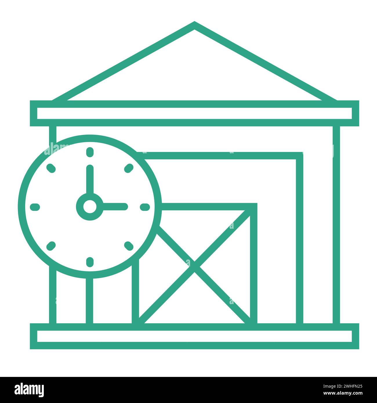 Clock on the roof Cut Out Stock Images & Pictures - Alamy