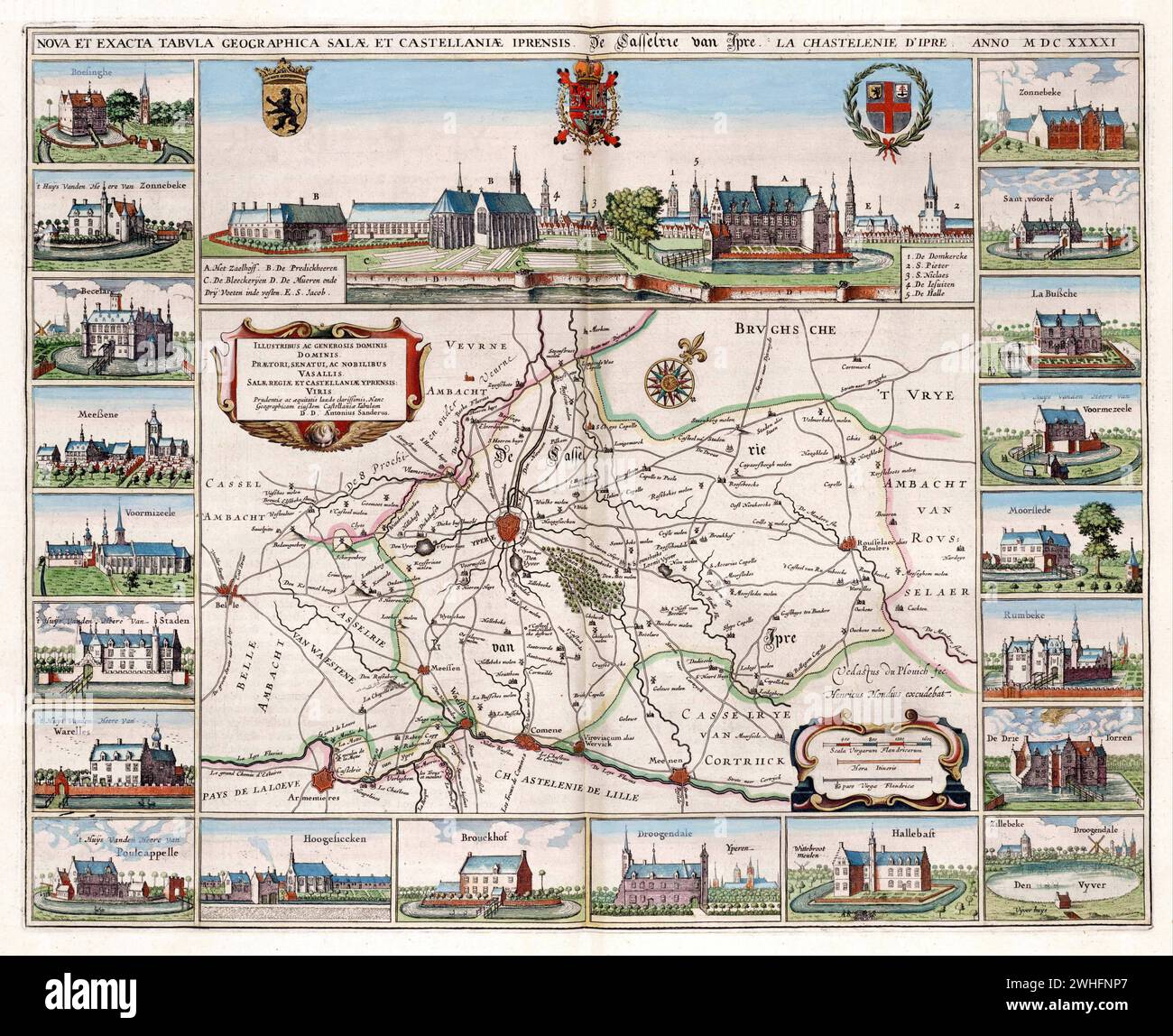 Map of the castles in the area of Ypres, Belgium Willem and Johannes ...