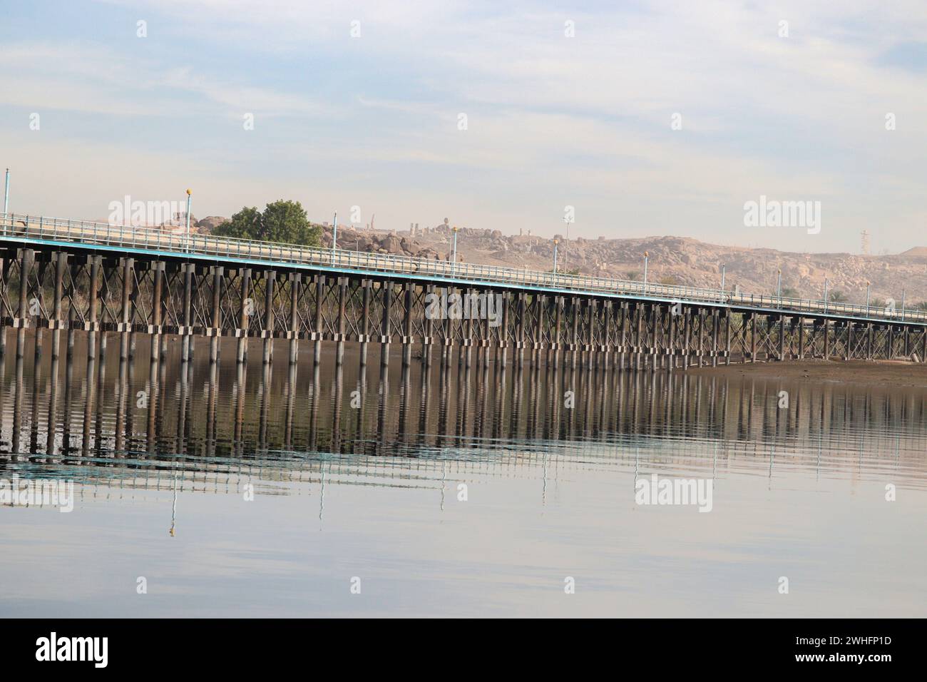bridge on the water, River Nile, Egypt Stock Photo - Alamy