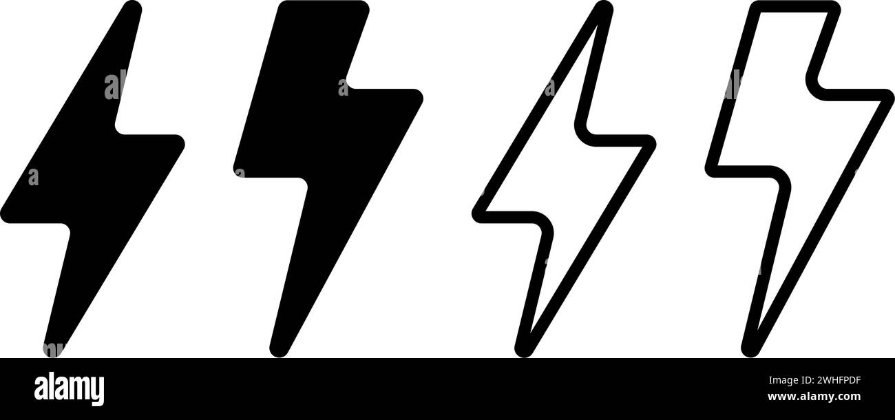 symbols of electricity and lightning strikes Stock Vector Image & Art ...